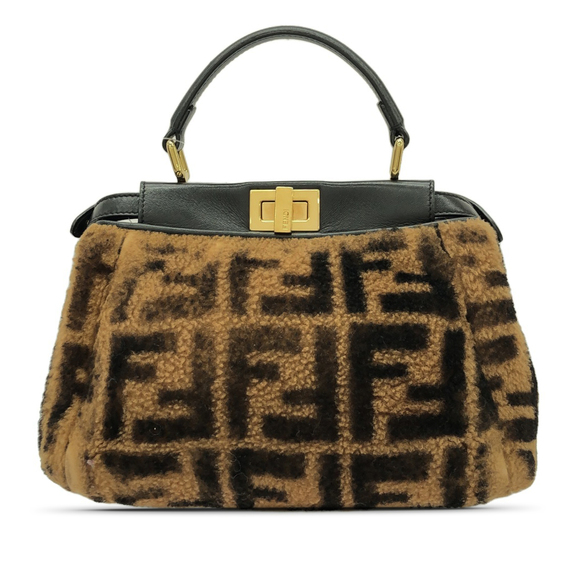 Fendi | Bags | Fendi Mini Shearling Zucca Peekaboo Satchel | Poshmark